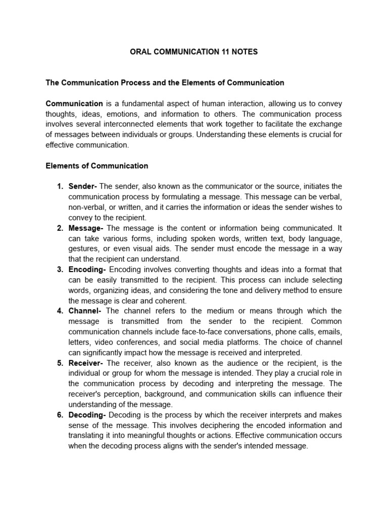 COMMUNICATION NOTES-1 | PDF | Communication | Human Communication
