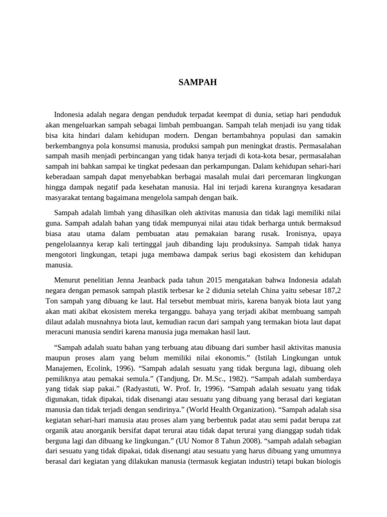 Masalah Sampah dan Solusinya | PDF