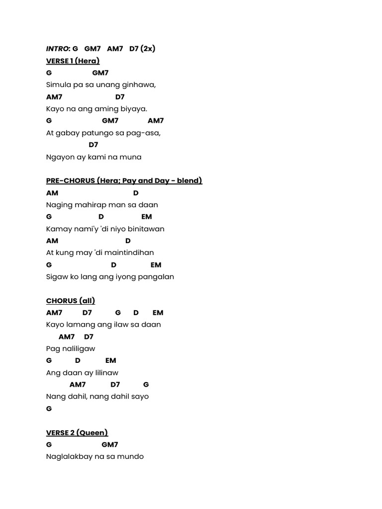 DAHIL-PARA-SAYO-LYRICS-AND-CHORDS | PDF