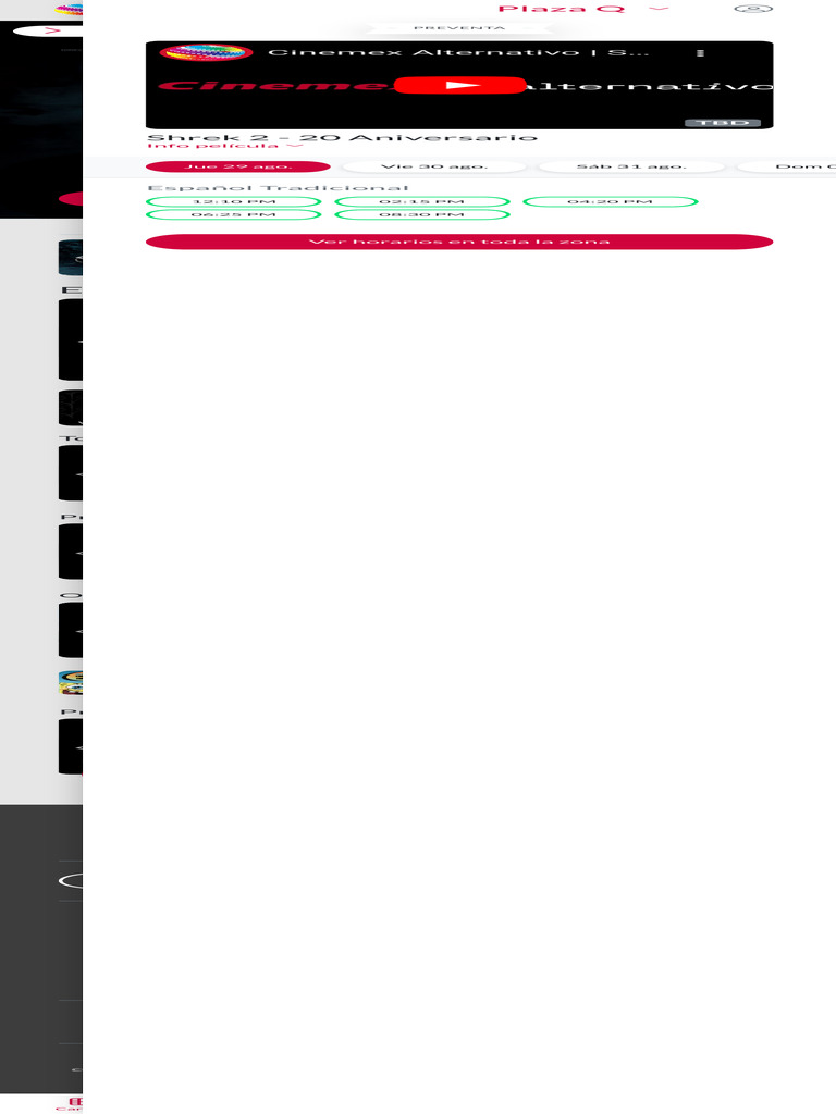 Shrek 2 - 20 Aniversario en Cartelera Cinemex | PDF