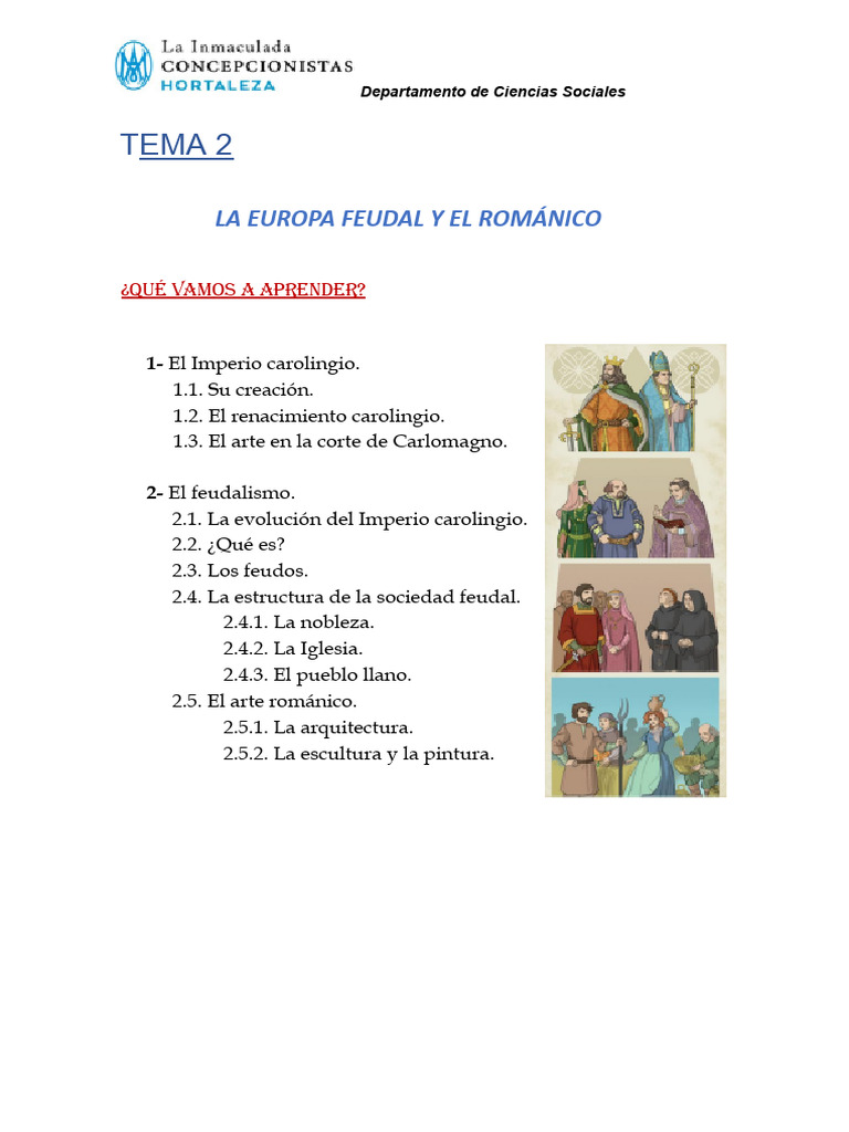 Tema 2. La Europa Feudal y El Románico. | PDF | Feudalismo | Nobleza