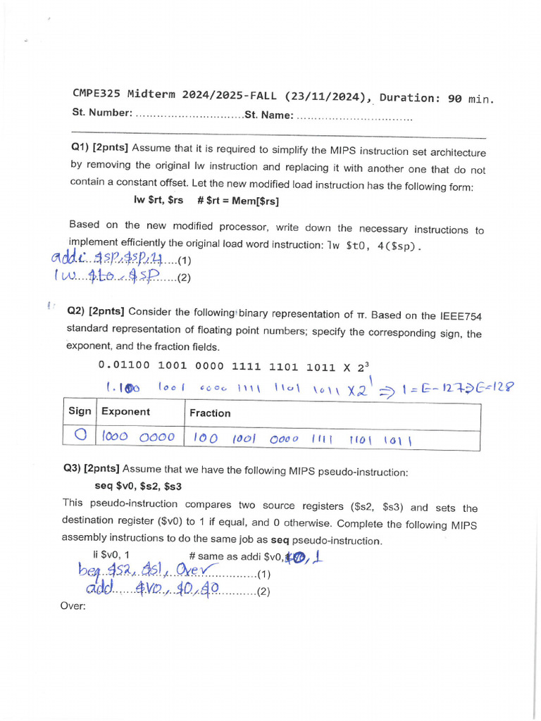 CMPE325 Midterm SLN 2024 2025 Fall | PDF