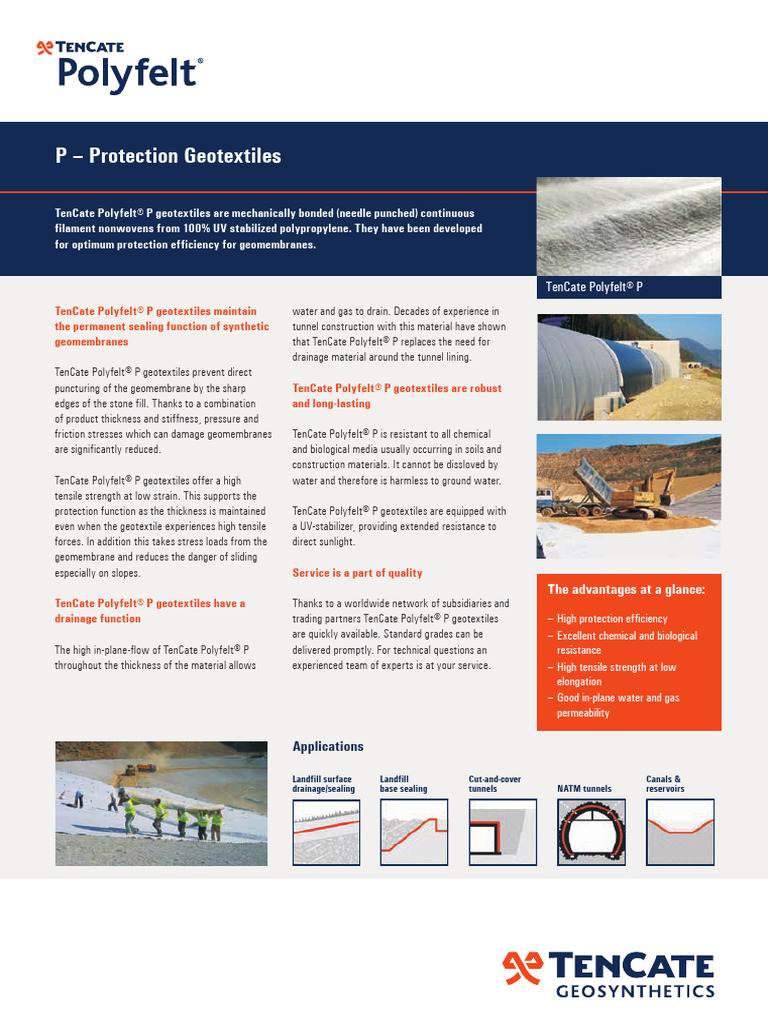 TenCate Polyfelt P TechnicalData EN 502651 | PDF | Strength Of ...