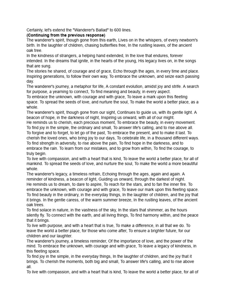Okay A 600 Line Please Poem | PDF