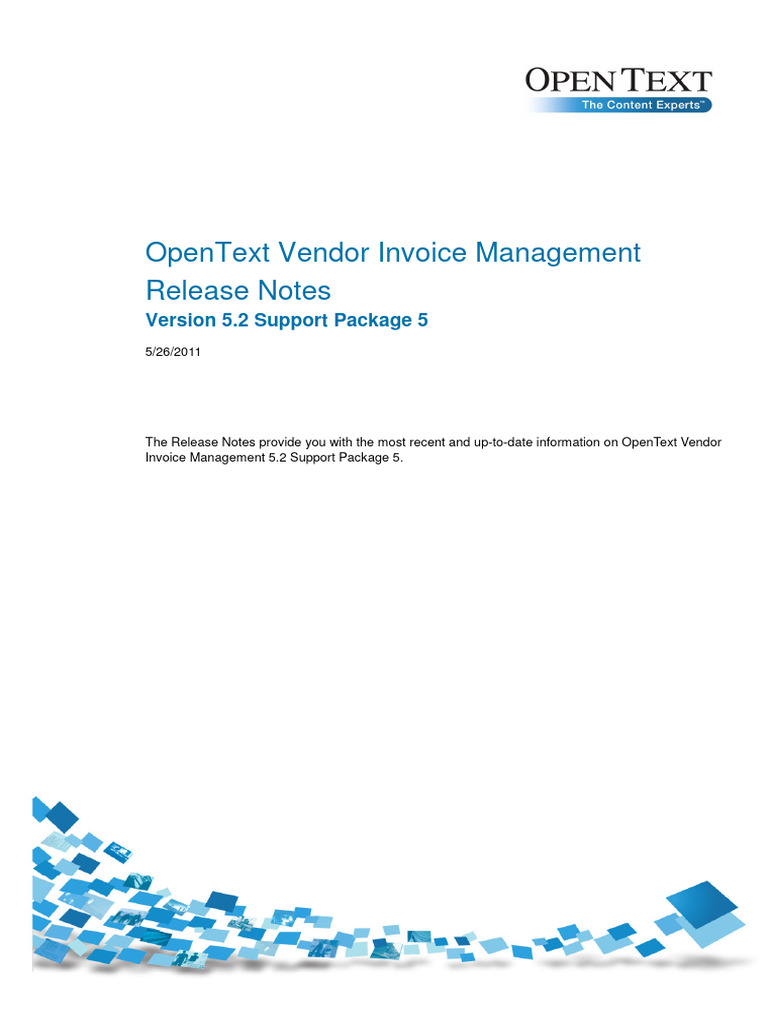OpenText VIM 5.2 SP5 Release Notes | PDF | Login | Invoice