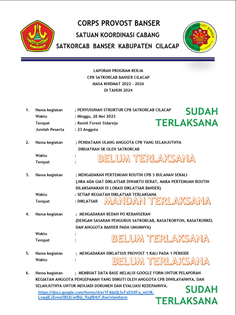 Laporan Program Kerja CPB 2024 | PDF