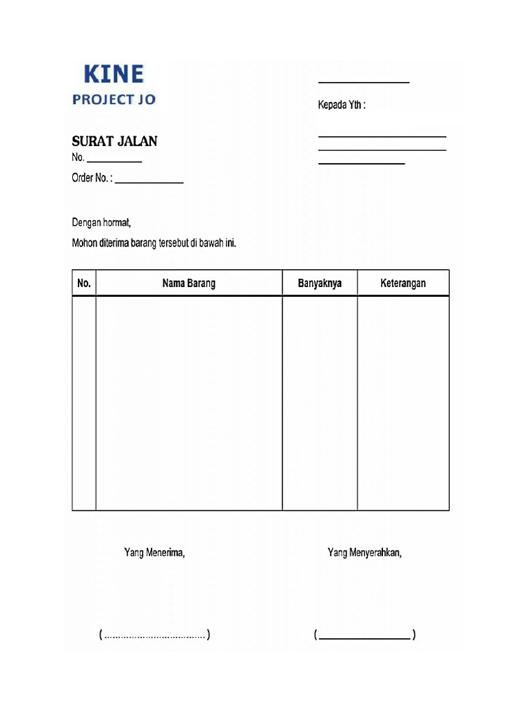 Form Surat Jalan | PDF