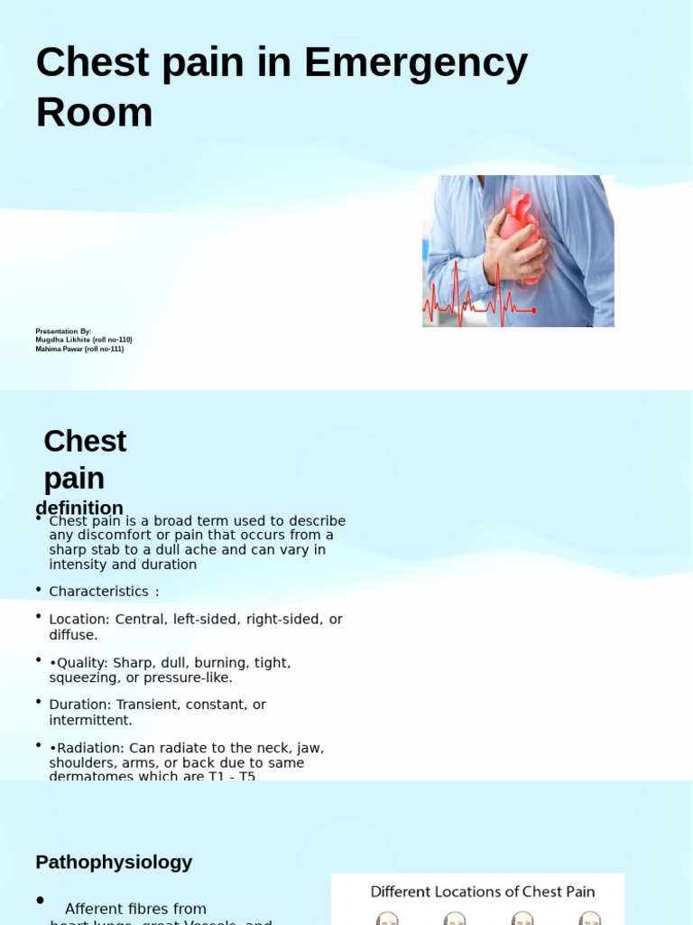 Chest Pain Assessment in Emergency Room | PDF | Thorax | Clinical Medicine