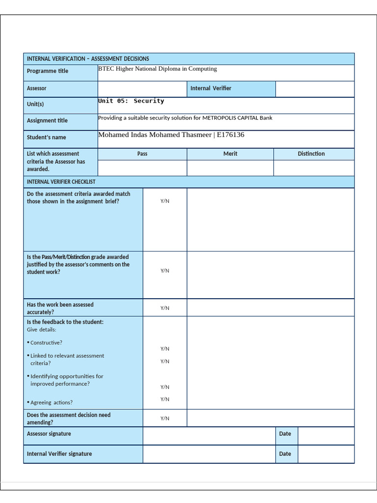 BTEC HND Computing: Security Review | PDF | Information Security | Security