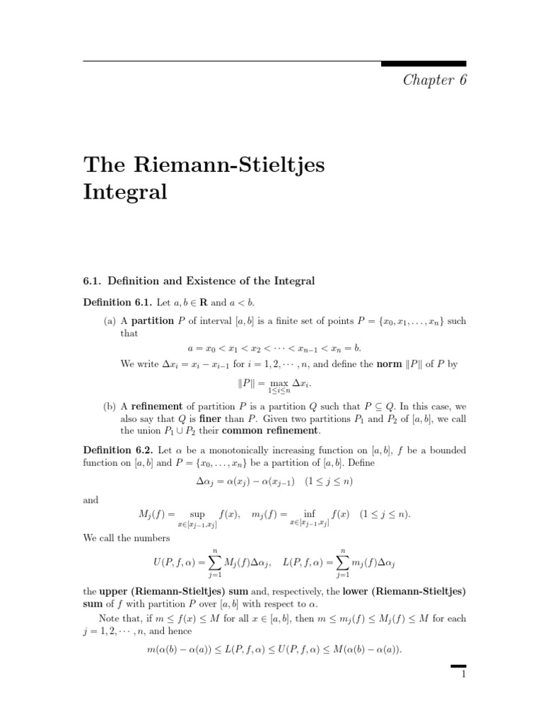 Advanced Calculus: Riemann-Stieltjes | PDF | Integral | Curve