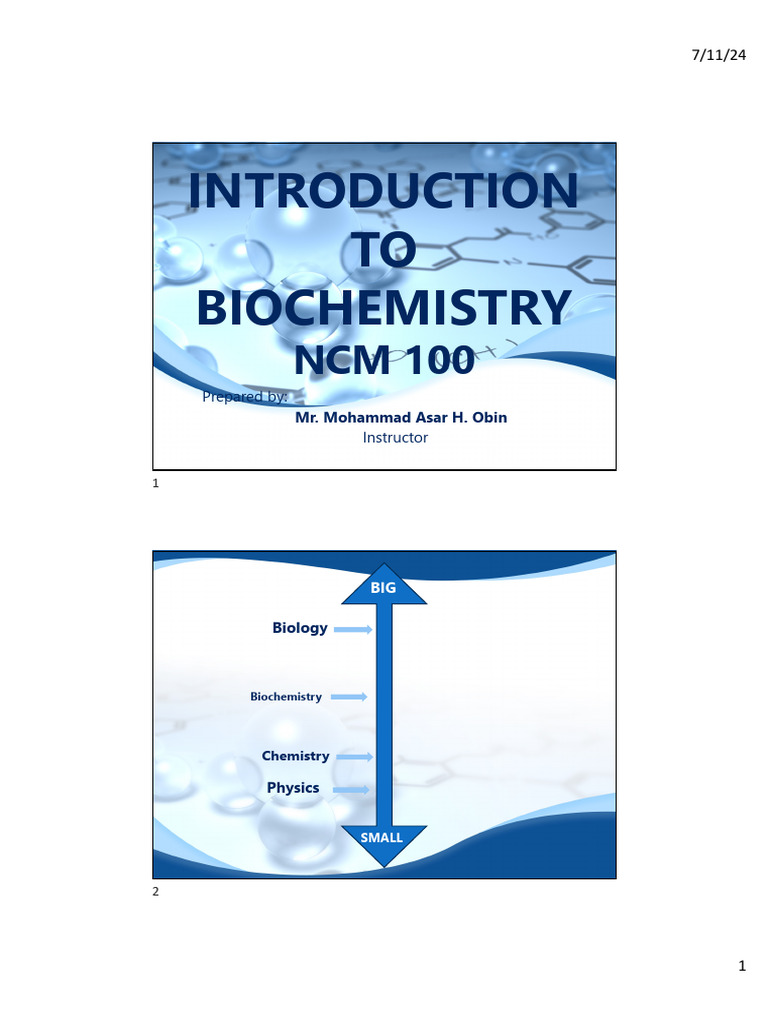 Introduction to Biochemistry Basics | PDF | Carbohydrates | Polysaccharide