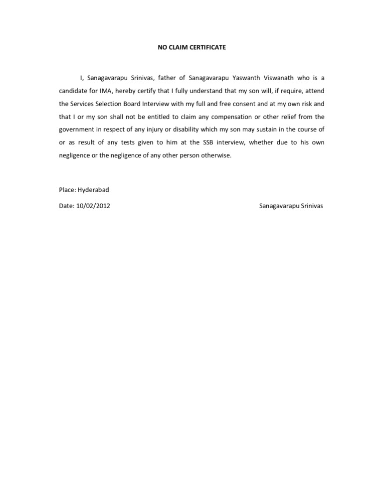 No Claim Certificate | PDF