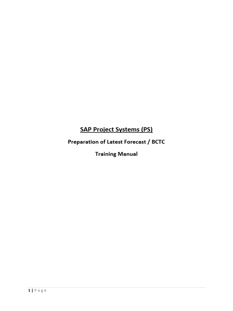 BCTC SAP Project Systems Manual | PDF | Software | Computing