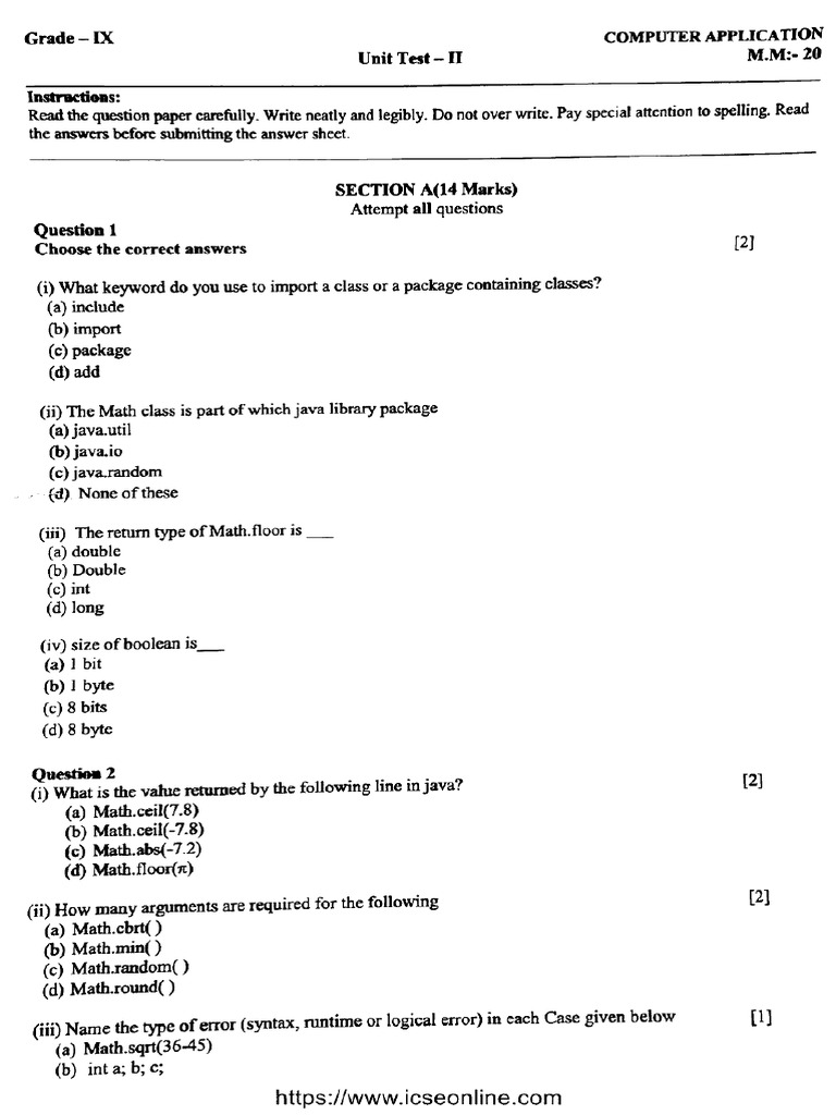 Icse Class 9 Ut2 Computer Application 030424 2024 | PDF