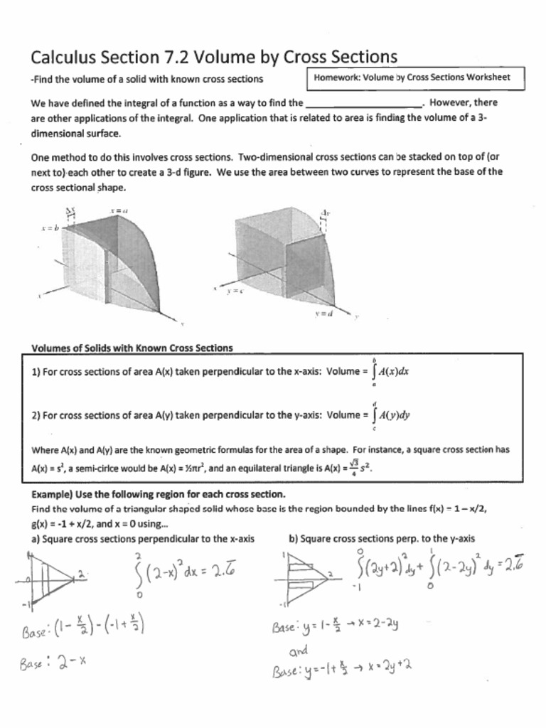 7.2 - Volume - by - Cross - Sections - Notes 2 | PDF