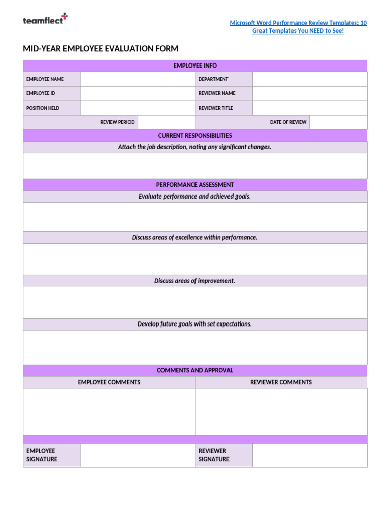 Mid-Year Evaluation Template | PDF
