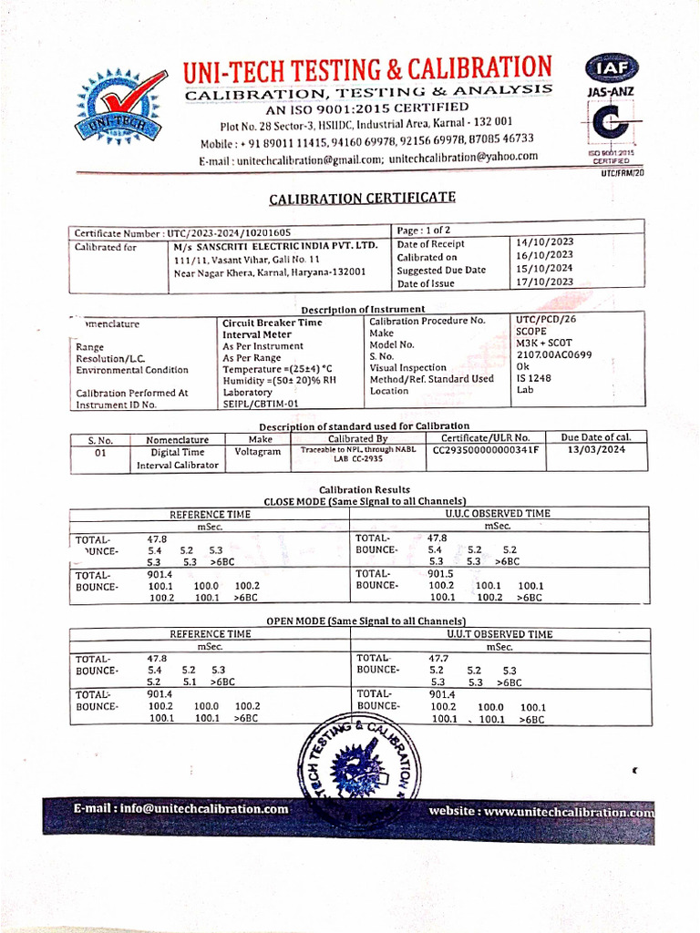Scope 15-10-24 Timing Callibration | PDF
