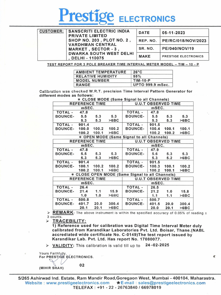 Timing Prestige 2024-25 | PDF