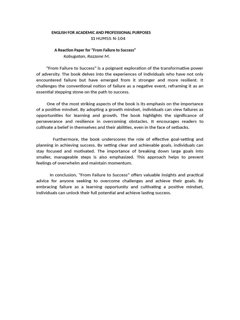 A Reaction Pape | PDF