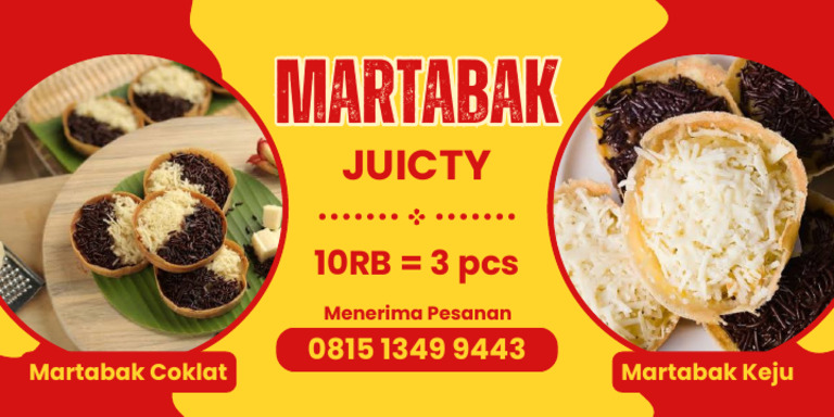 Kuning Merah Sederhana Minimalis Spanduk Promosi Martabak - 20240315 ...