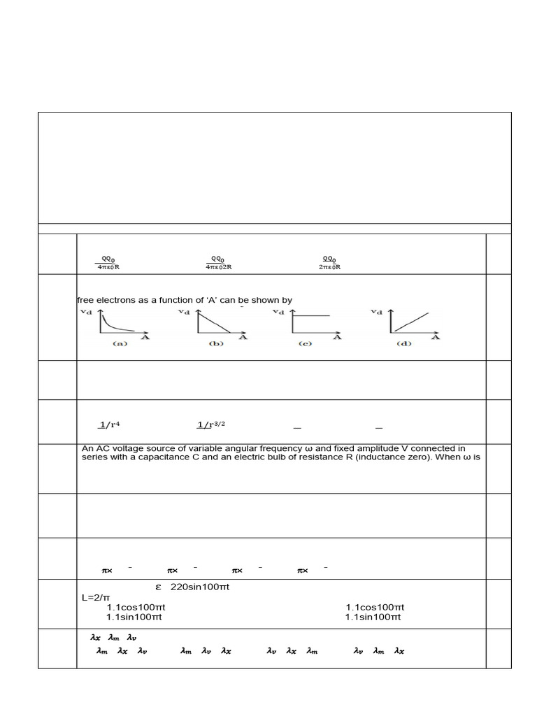Class 12 Physics Term 1 Exam Paper | PDF | Inductance | Inductor