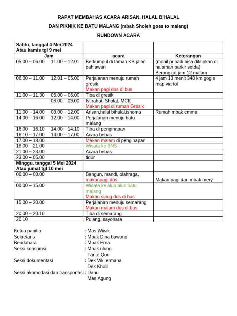 Proposal piknik sederhana berikut RAB | PDF