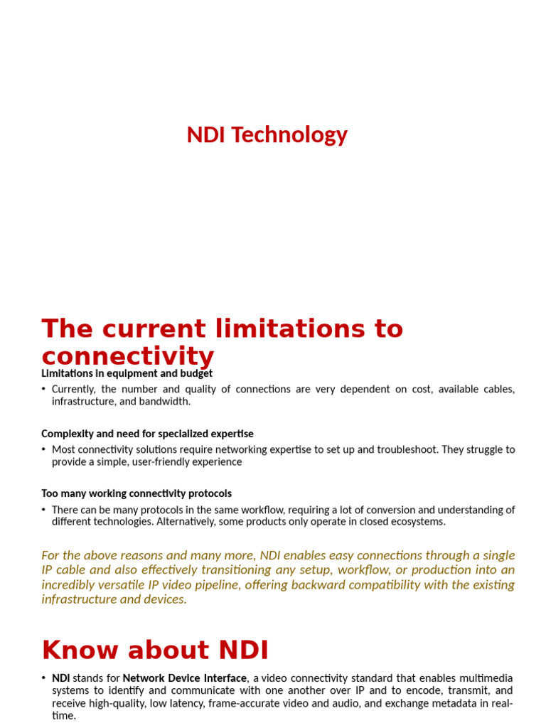 NDI_PPT | PDF | Video | Codec