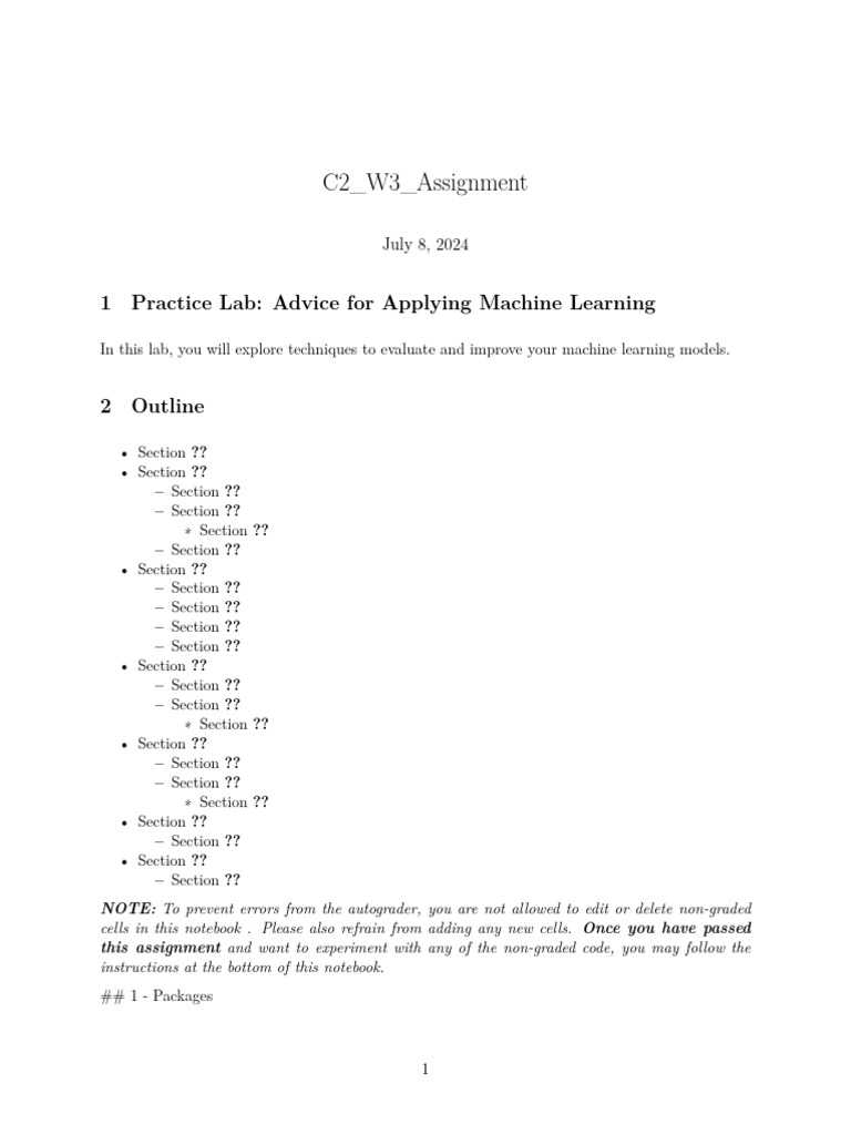 C2 W3 Assignment | PDF | Cross Validation (Statistics) | Machine Learning