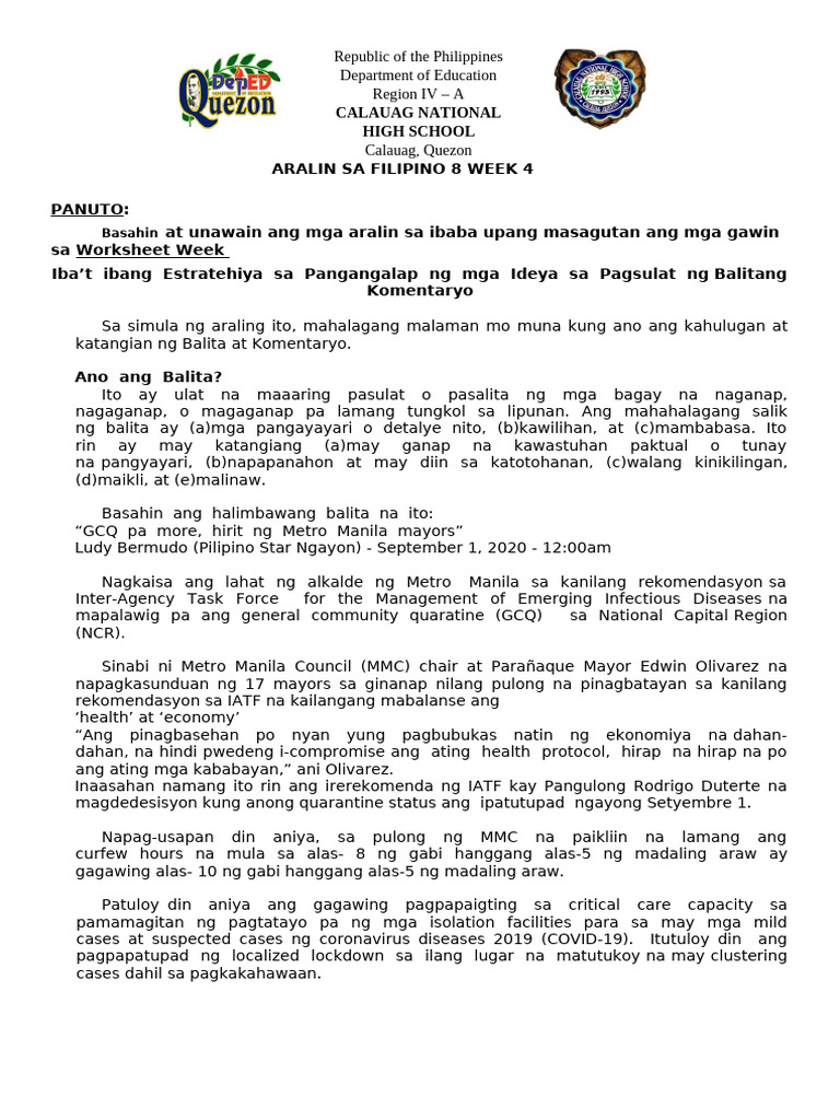 Worksheet Attachment 4-6 | PDF