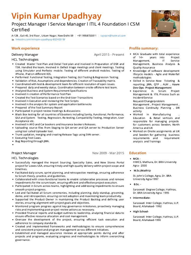 Vipin - Project Management | PDF | Scrum (Software Development) | Computing