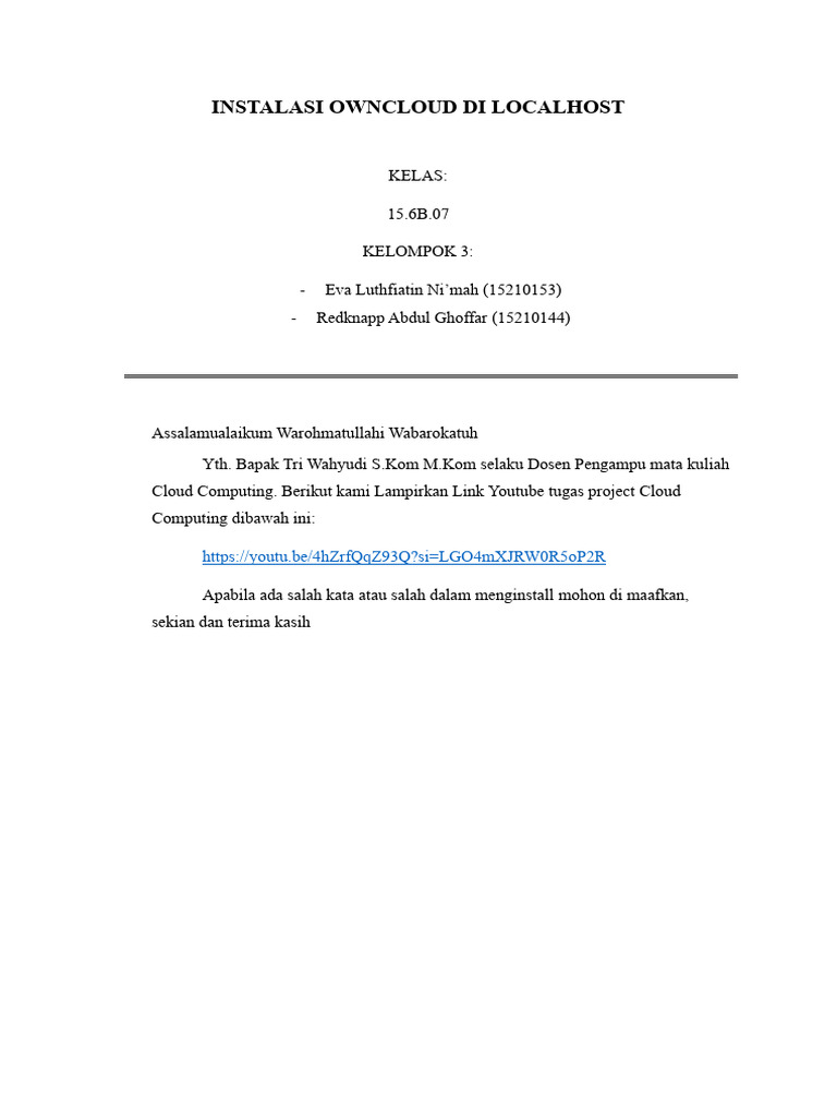 Panduan Instalasi OwnCloud di Localhost | PDF