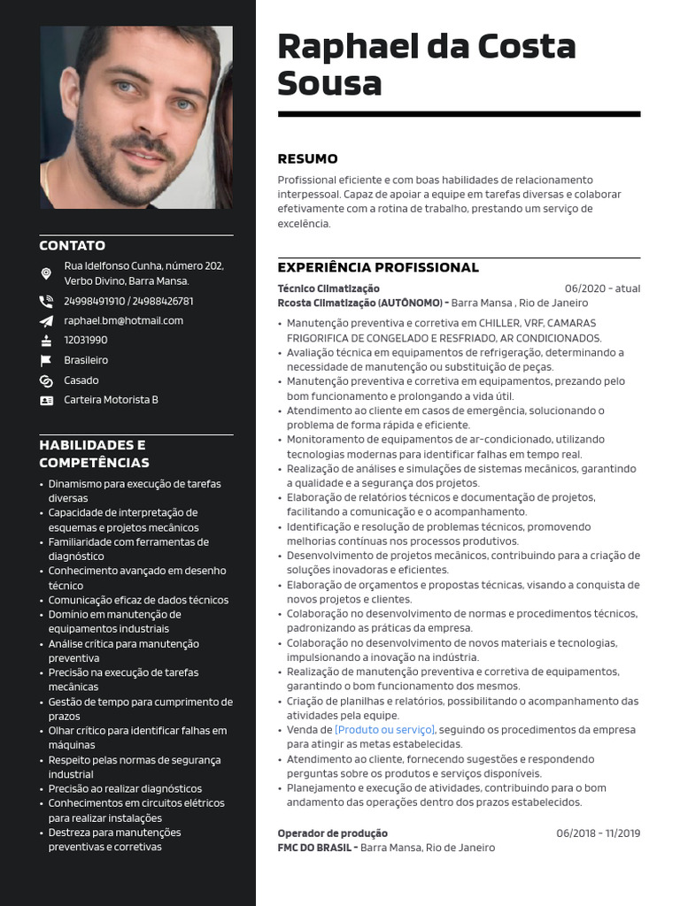 Raphael Costa - Curriculo | PDF | Qualidade (negócios) | Cadeia de suprimentos