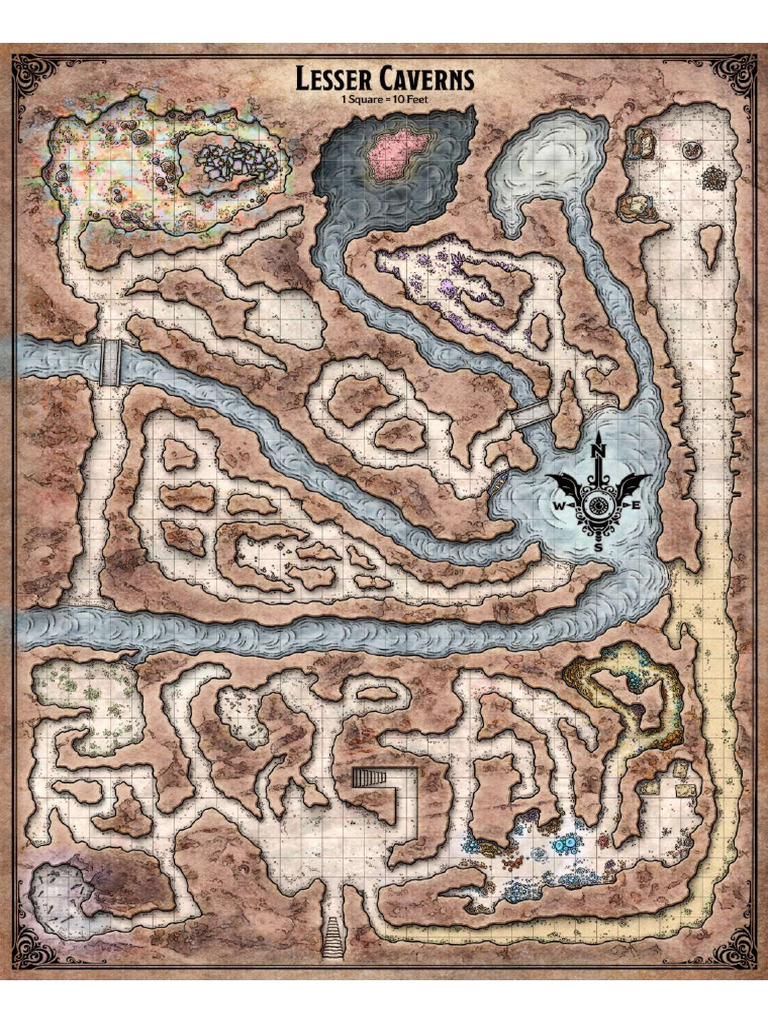 Map 0.01 Lesser Caverns Player | PDF