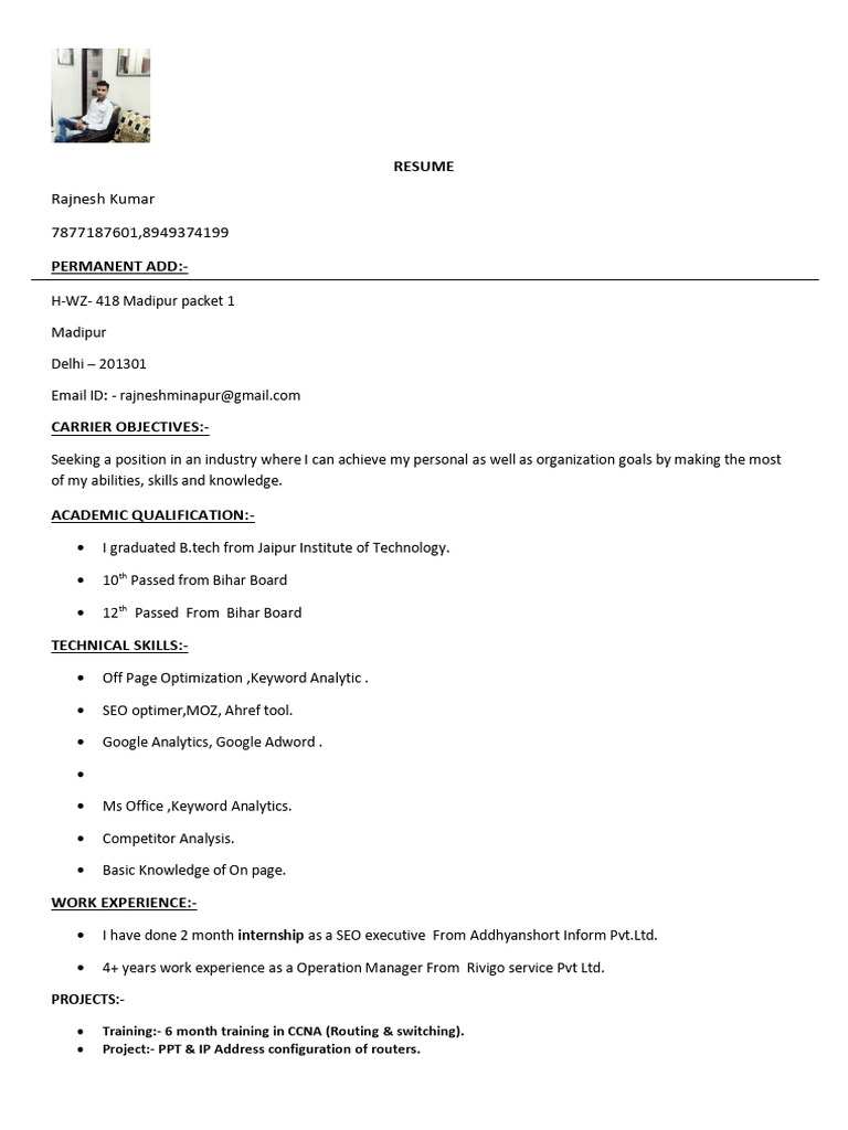 Resume Raj Nesh Kumar | PDF