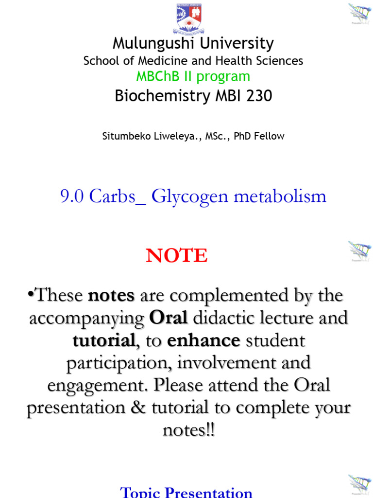 9.0 Carbs_Glycogen metabolism | PDF | Glycogen | Phosphorylation