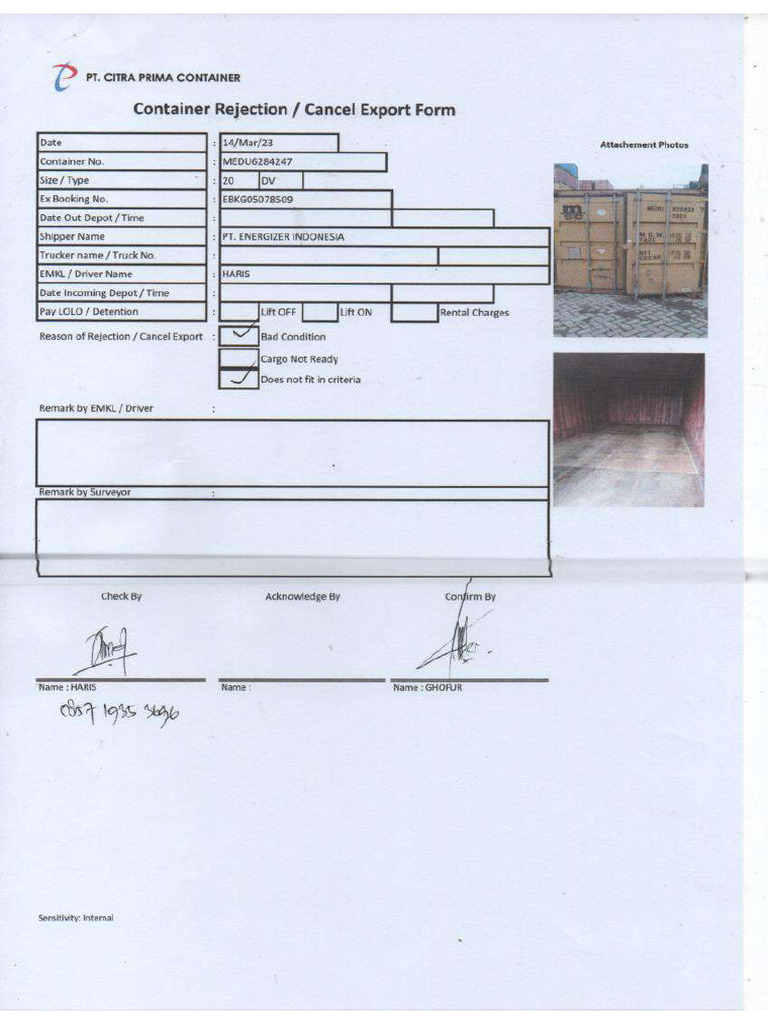 Rejeck Pt. Energizer Indonesia.. | PDF
