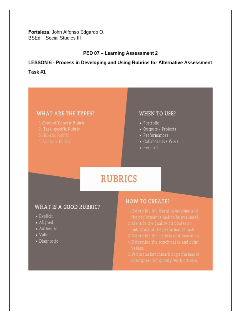 PED07 - Lesson 6 - Fortaleza, John Alfonso - BSED Social Studies III | PDF