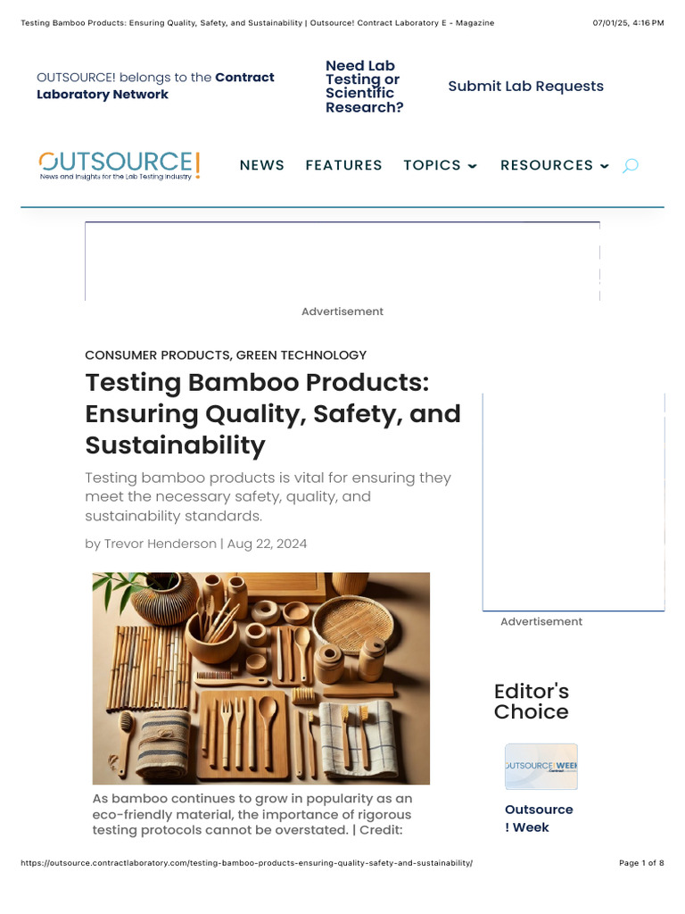 Testing Bamboo Products: Ensuring Quality, Safety, and Sustainability ...