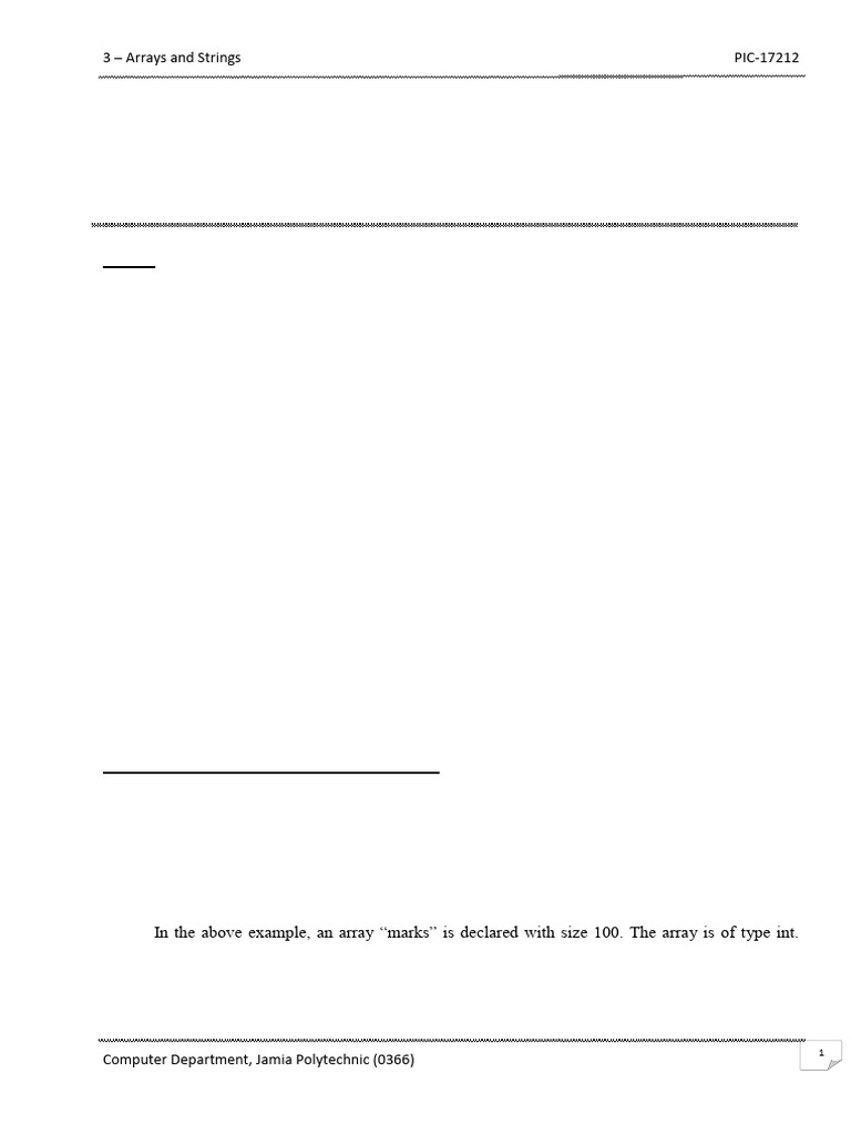 331388445 3 Arrays And Strings Pdf String Computer Science Integer Computer Science