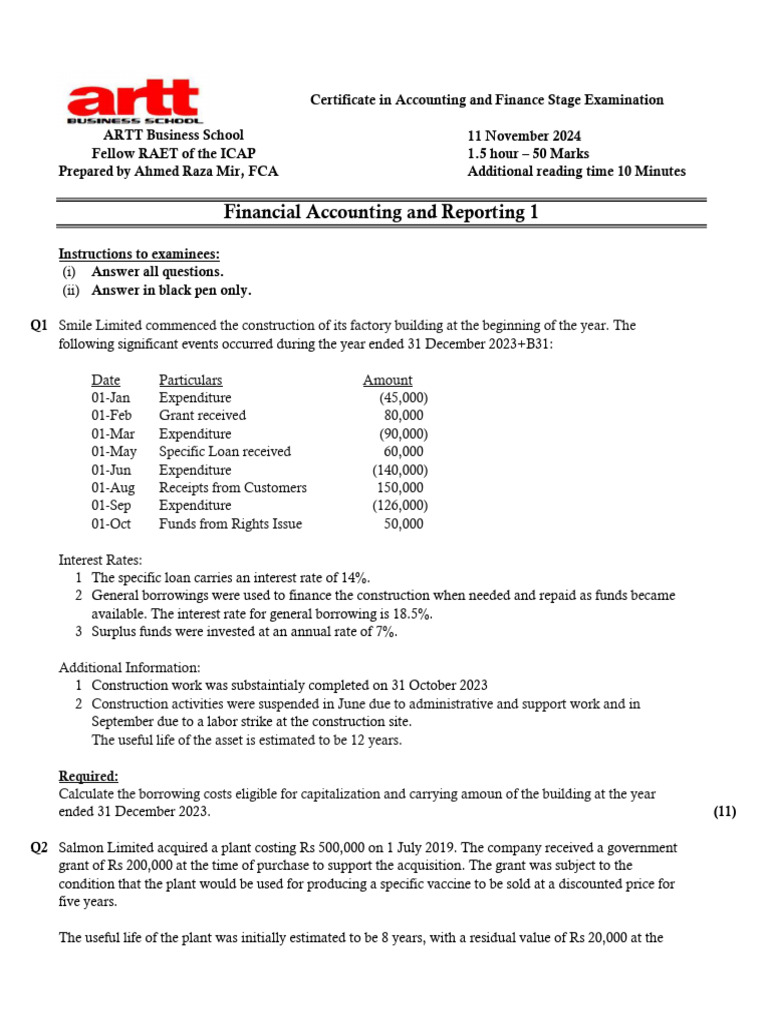 Accounting and Finance Exam Questions | PDF | Cost Of Goods Sold | Fair ...