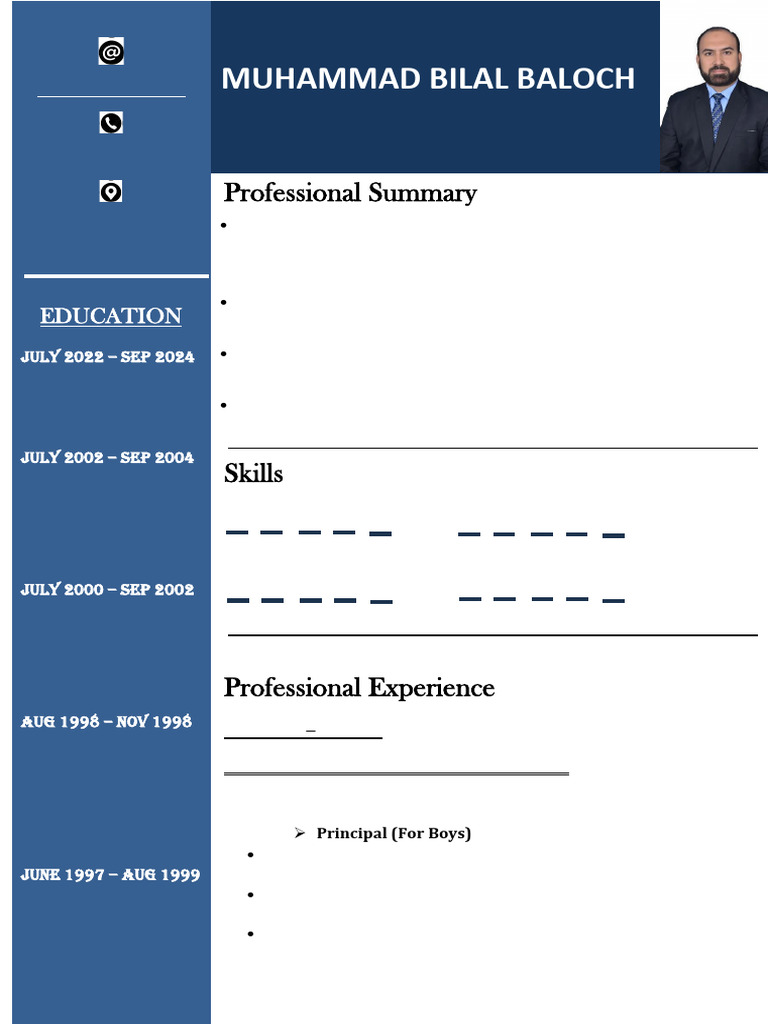 Muhammad Bilal Baloch resume (updated) | PDF | Teachers | Lesson Plan