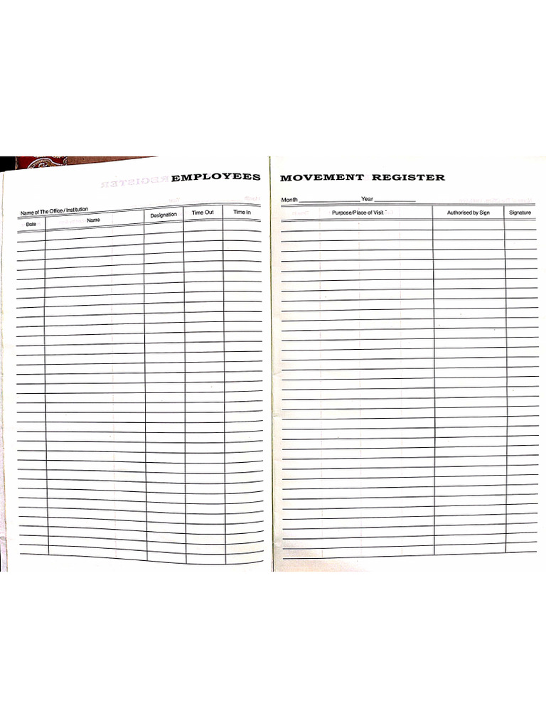 Movement Register | PDF