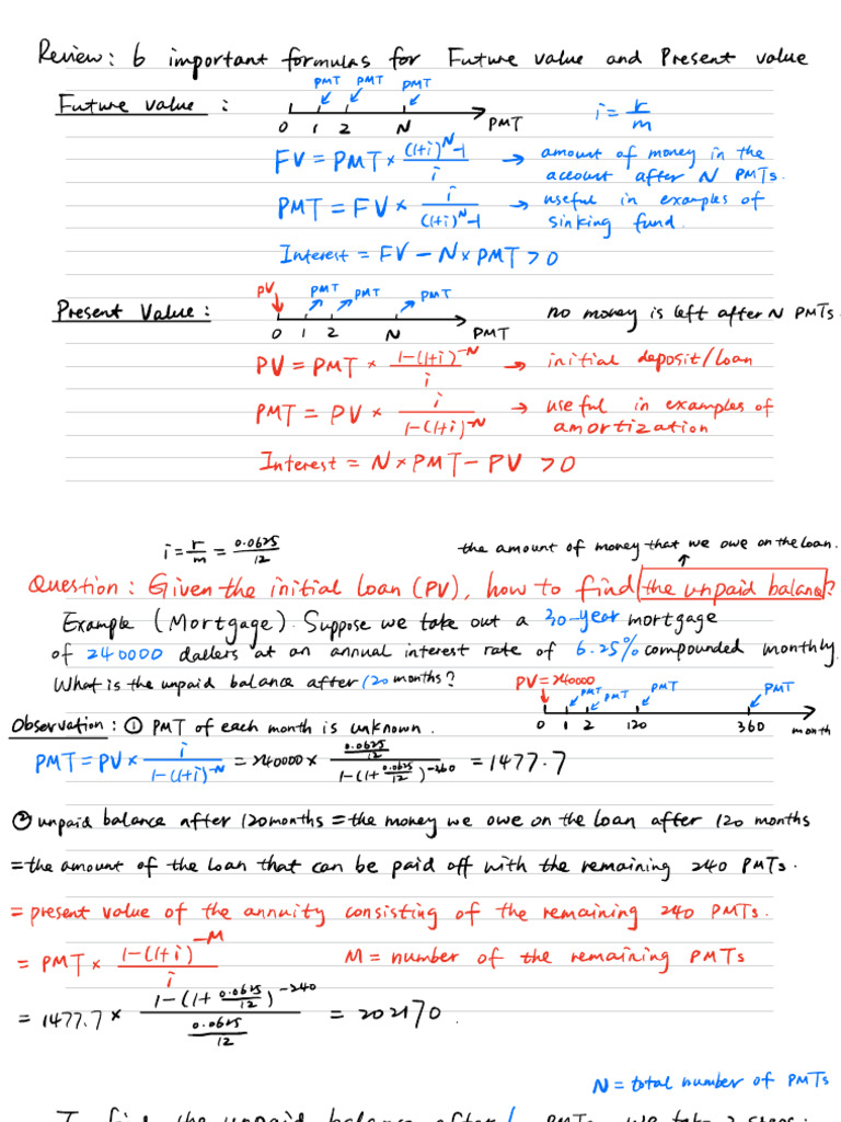 Future & Present Value Formulas Guide | PDF