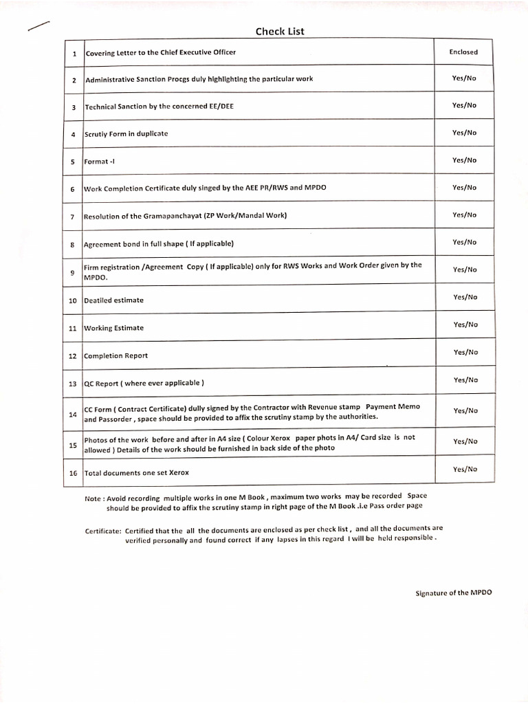 Checklist | PDF