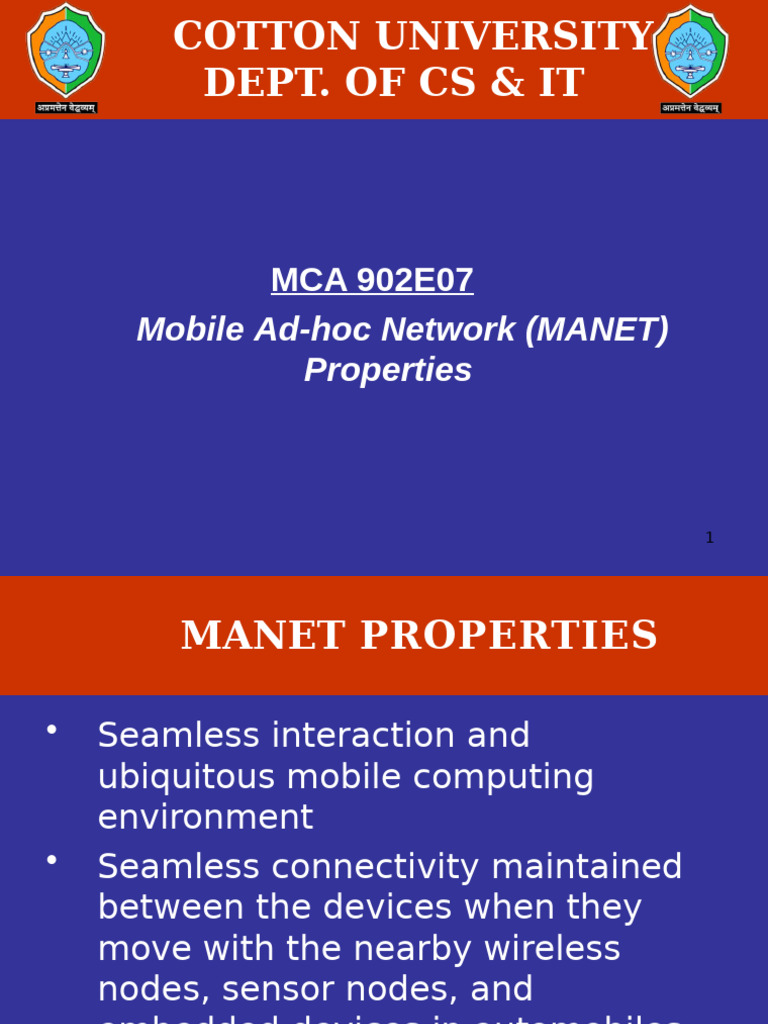 MANET_PRESENTATION | PDF | Wireless Ad Hoc Network | Computer Network