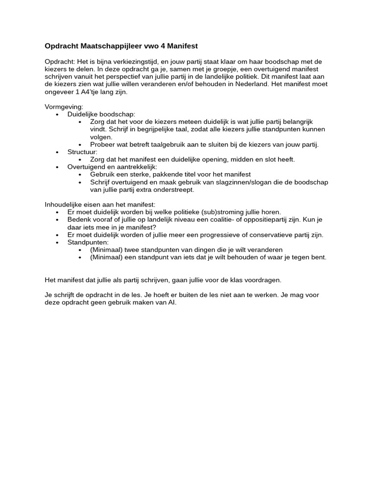 Les 2 Uitleg Manifest | PDF