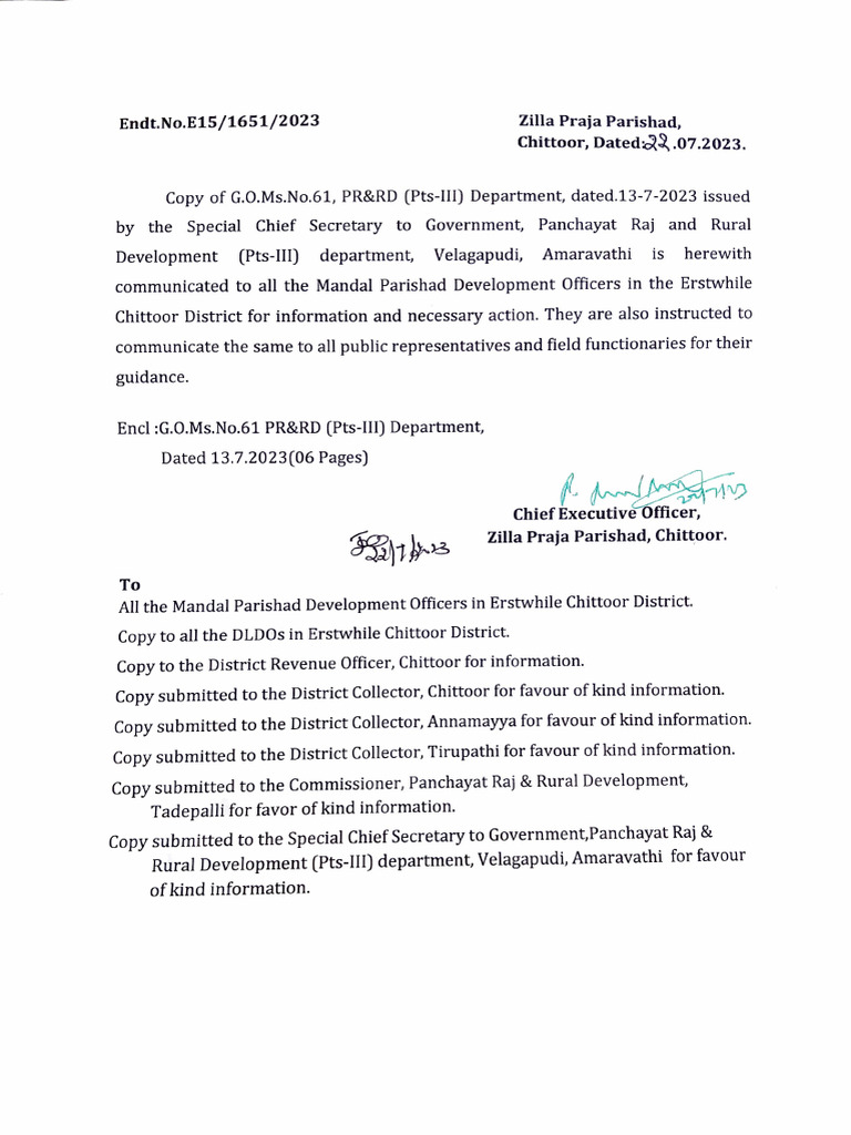 Grama Kantam GO No.61 | PDF | Government Of India | Justice