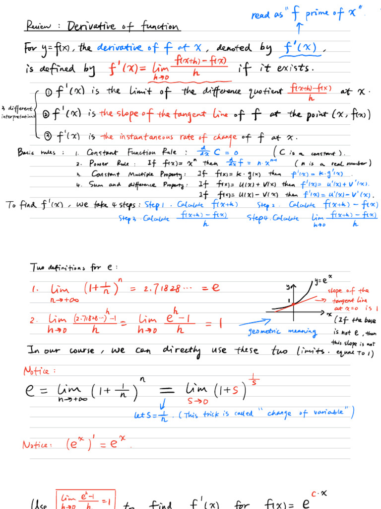 Lecture 15 Derivative of Logarithmic Functions | PDF | Derivative | Elementary Mathematics