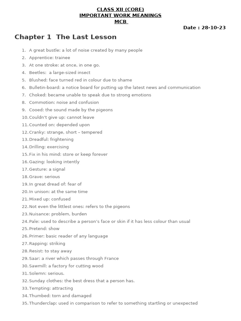 XII_ENGLISH_IMP. WORD MEANINGS | PDF | Manchuria | Continent