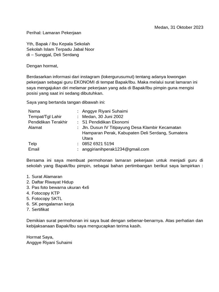 1.-contoh-surat-lamaran-kerja-guru-paud-umum | PDF